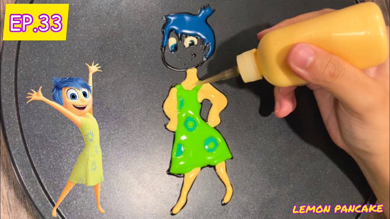 Easy Pancake Art : EP.33 Inside Out - JOY | Disney | LEMON Pancake ...