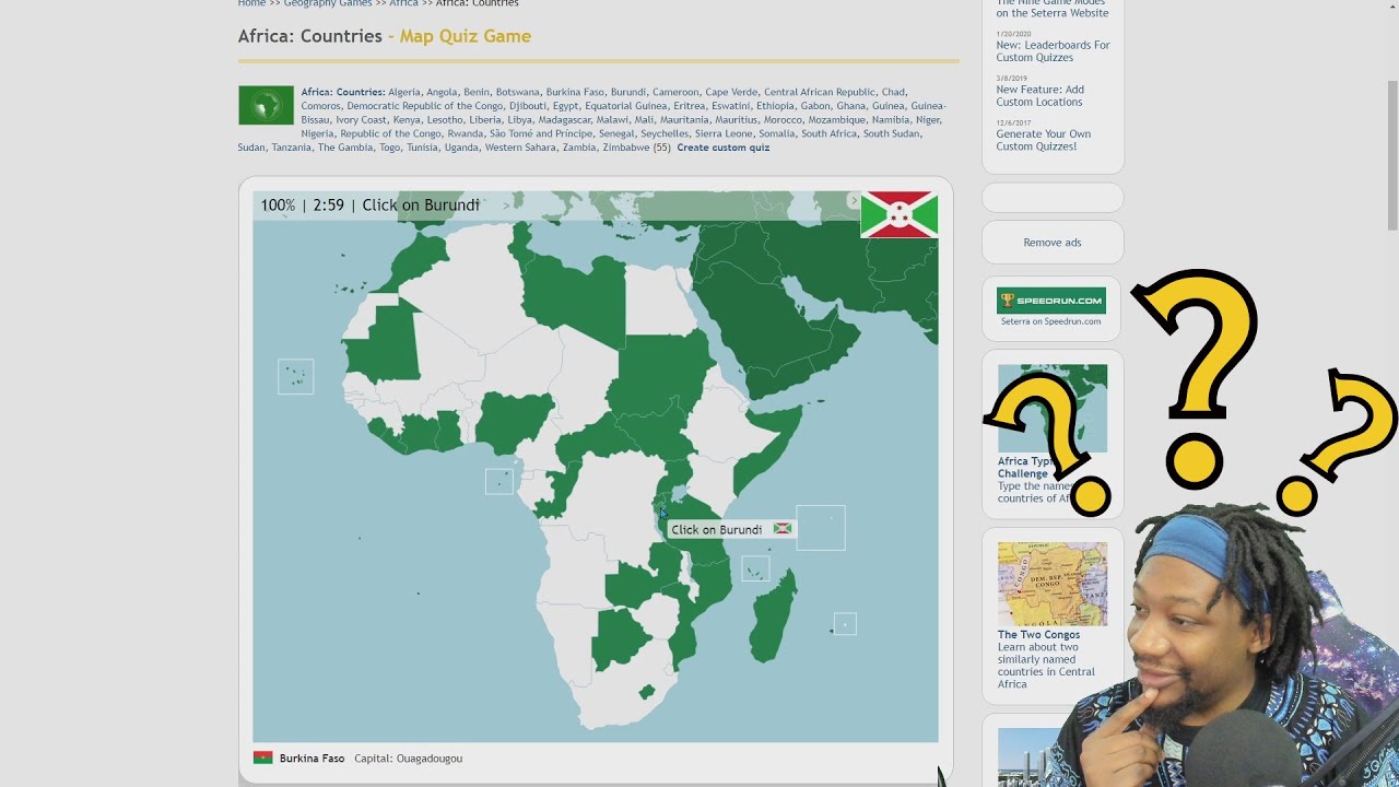 Interactive Map Of Africa Quiz Africa 2019: Geography Card Games
