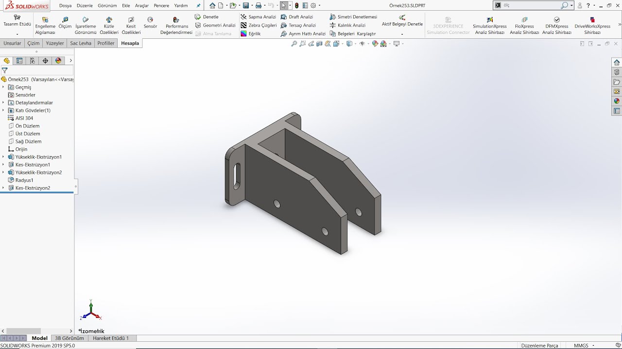 SolidWorks Örnek Çizim #253 (3D solid model example) #solidworks # ...