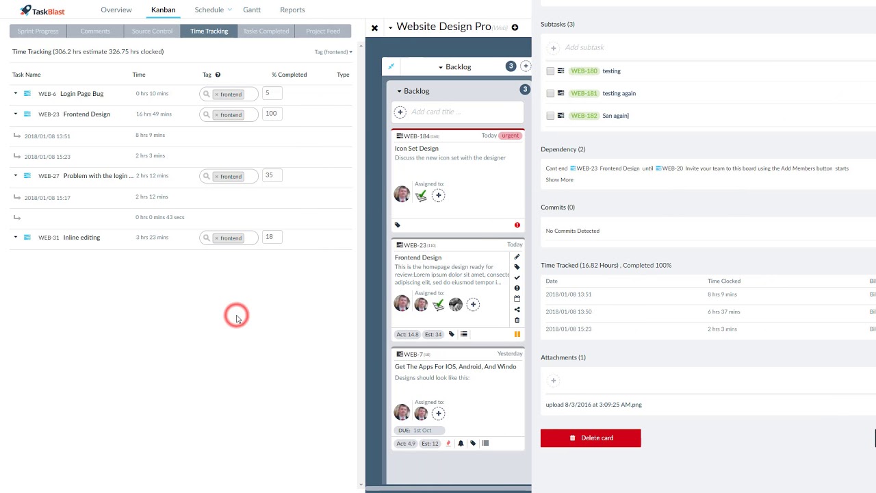 TaskBlast Project Management Software - Time Tracking - YouTube