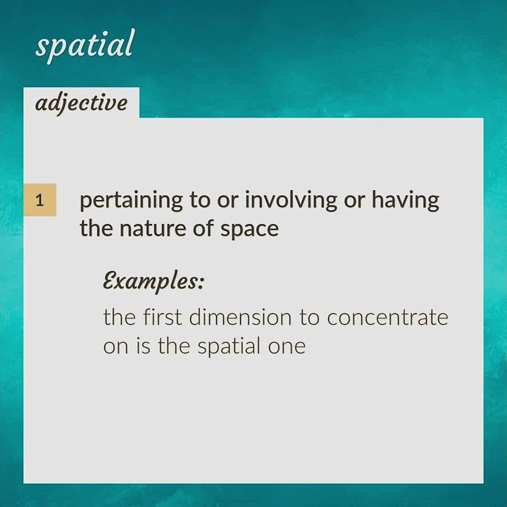 Spatial | meaning of Spatial - YouTube