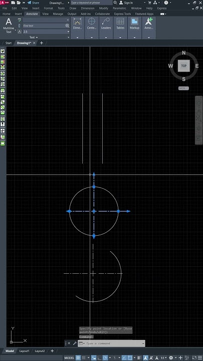 How to Add Centerline or Center mark in AutoCAD - YouTube