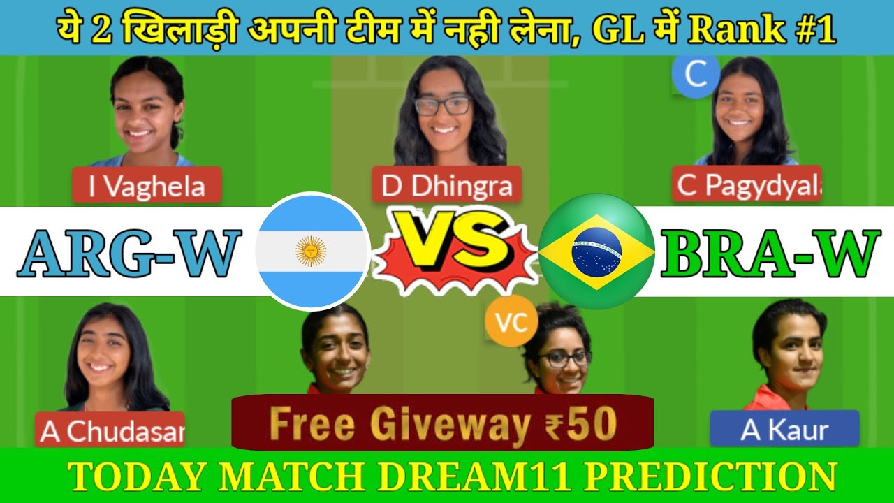 ARG-W vs BRA-W Dream11 Prediction🔥| ARG-W vs BRA-W Dream11 Prediction ...