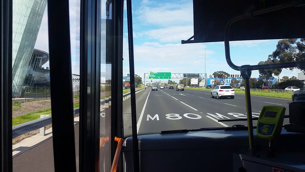 Bus ride down the Tullamarine freeway to Gladstone Park - YouTube