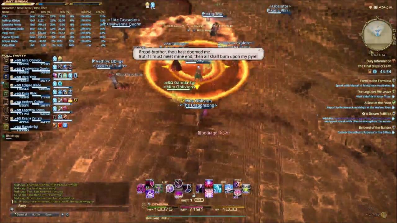 FFXIV - Final Steps of Faith [Nidhogg HM] Summoner POV w/ Parser - YouTube