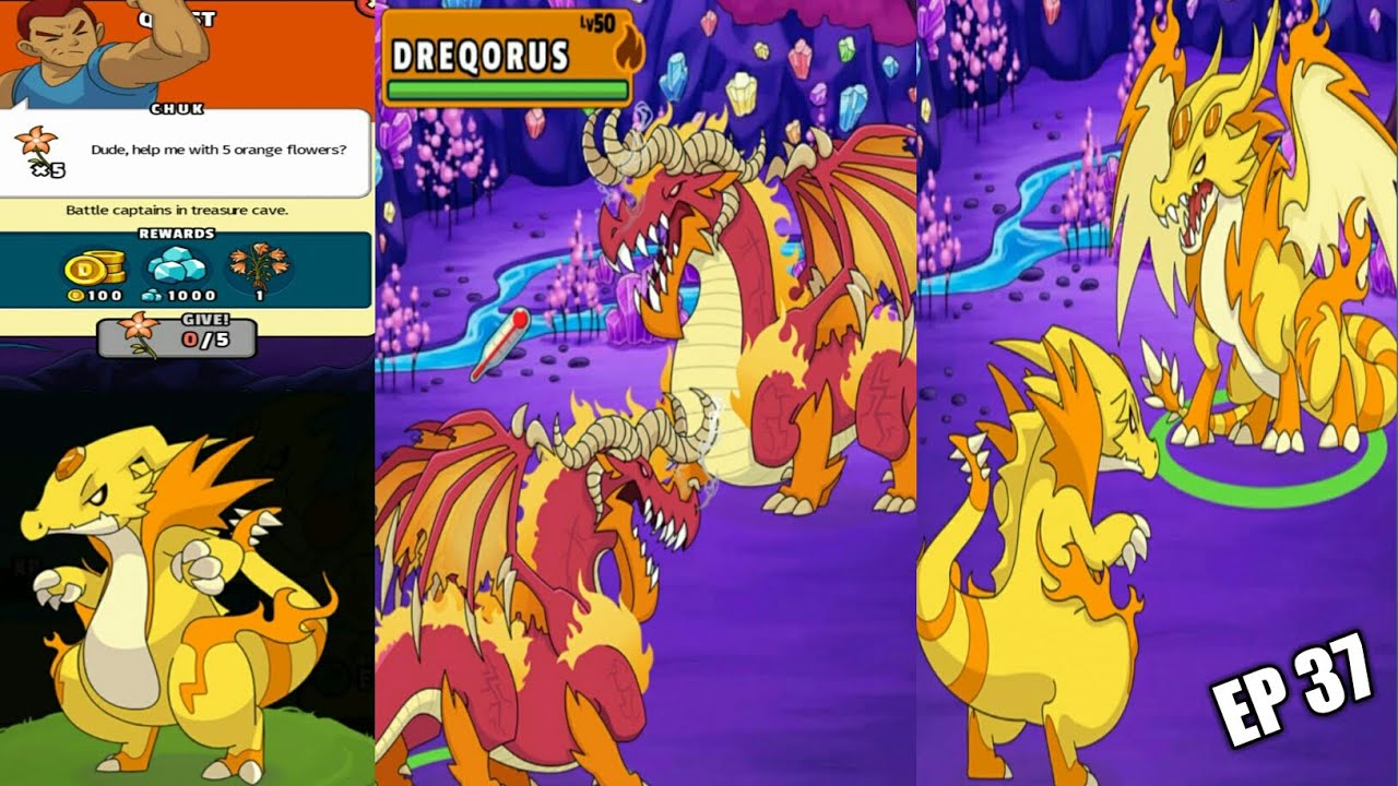 Dynamons world||Evolve kitine||Defeat bosses of treasure cave and ...