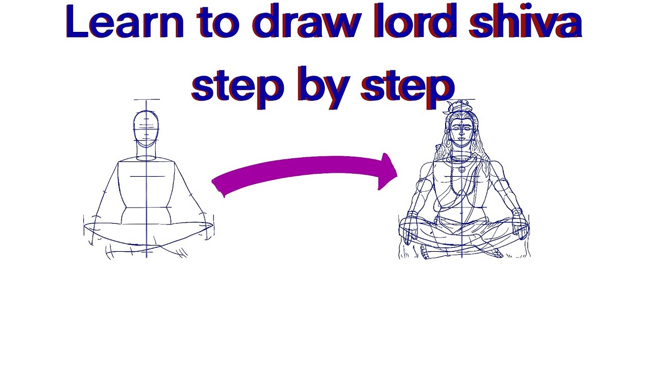 Learn to draw mahadeva step by step tutorial - YouTube