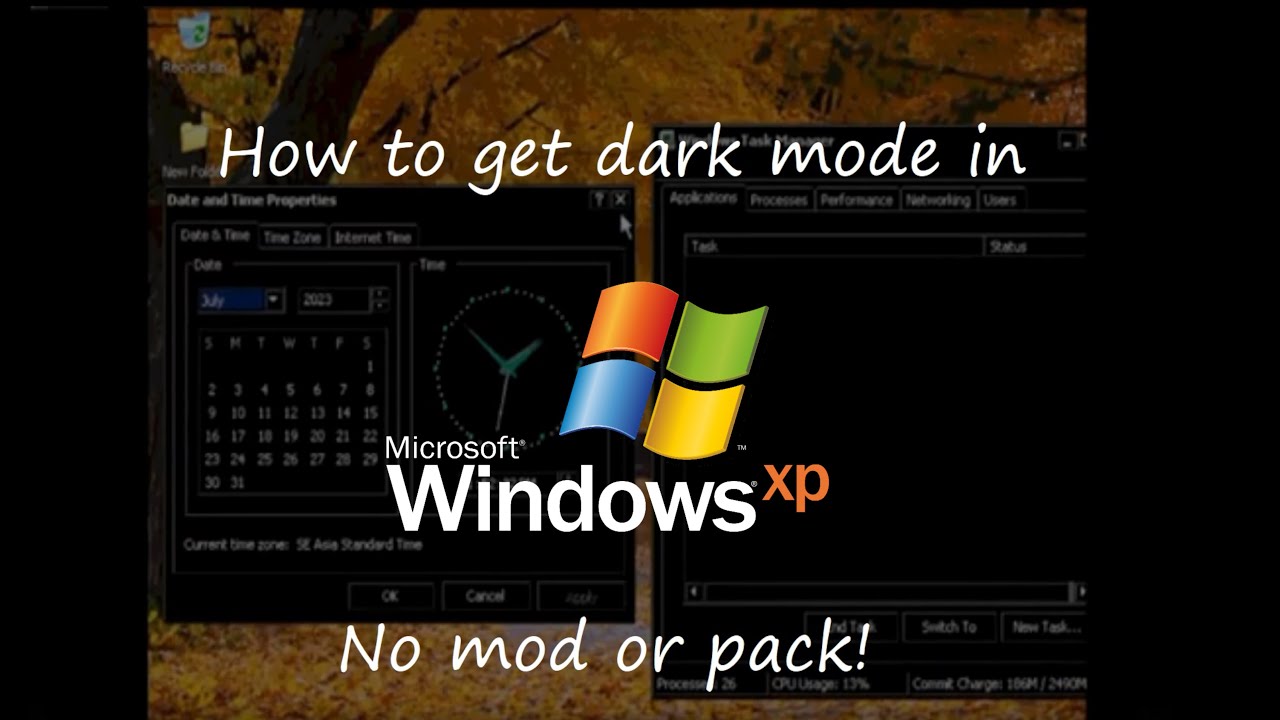 How to get dark mode in Windows XP (No mod or pack) - YouTube