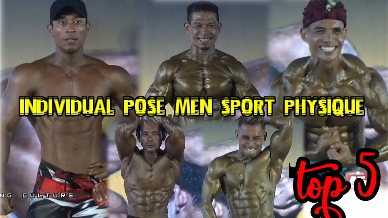 Individual pose Man's sport physique body contest gelanggang pemuda ...