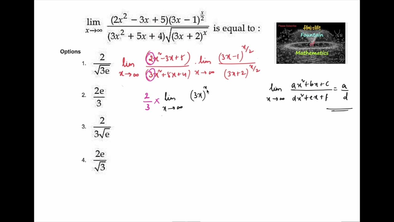 Limit X To Infinity 2x 3X 5 3X 1 X 2 3X 2 5X 4 3x 2 11 LIMITS JEE Limit X To Infinity 2x 3X 5 3X 1 X 2 3X 2 5X 4 3x 2 11 LIMITS JEE
