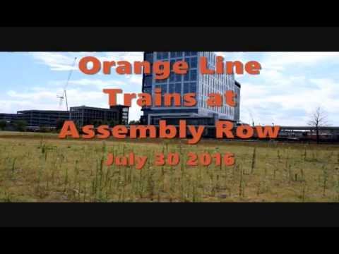Orange Line Trains at Assembly Row July 30 2016 - YouTube