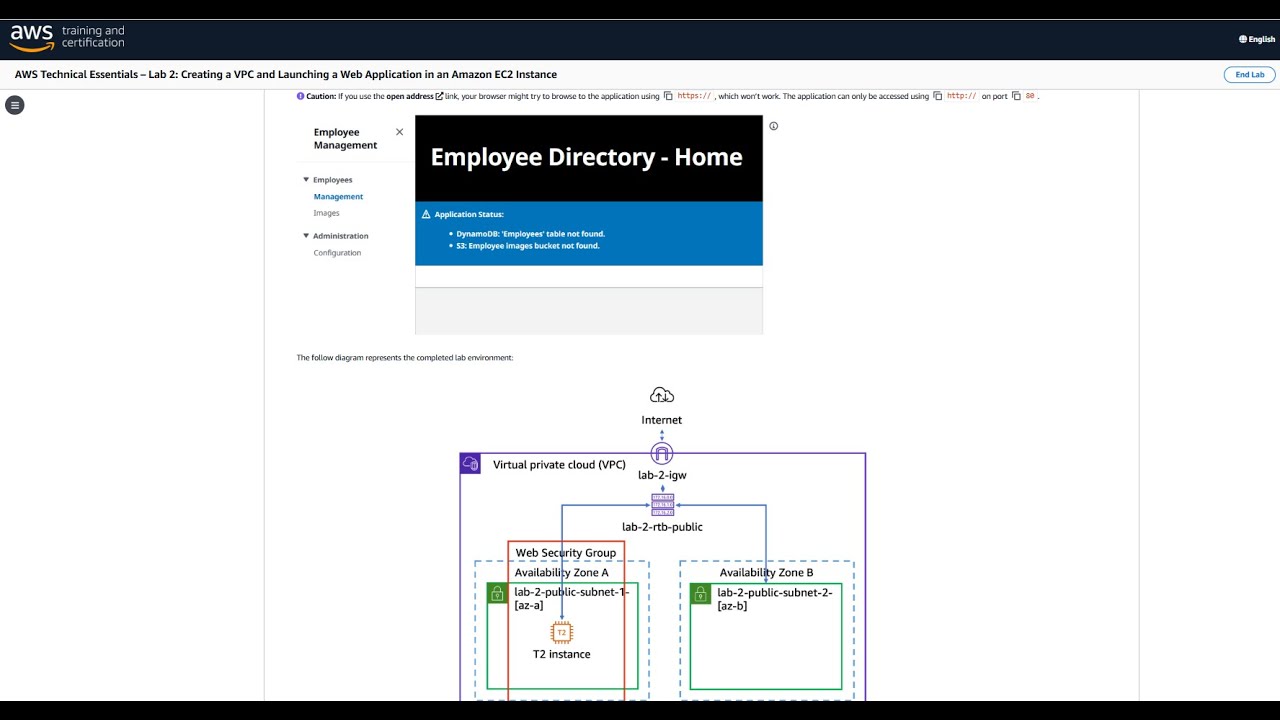 AWS Technical Essentials – Lab 2: Creating a VPC and Launching a Web App in an Amazon EC2 ...