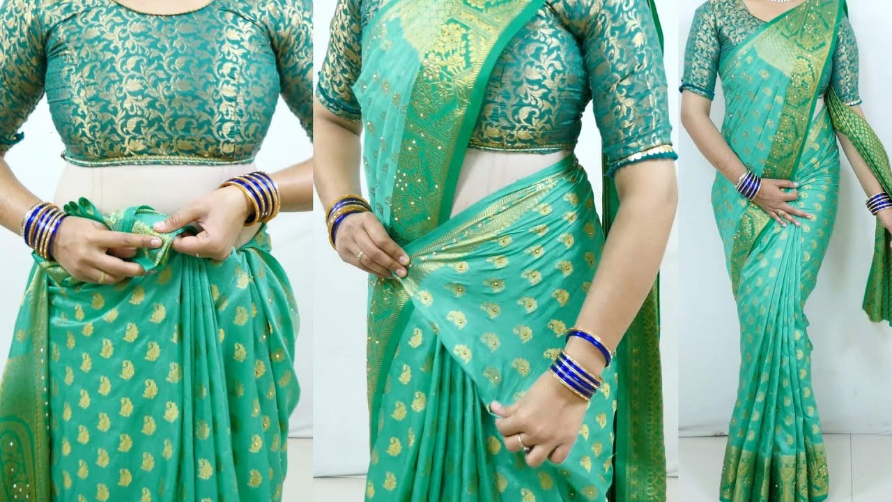 Banarasi silk saree draping in very easy steps | saree drapin with ...