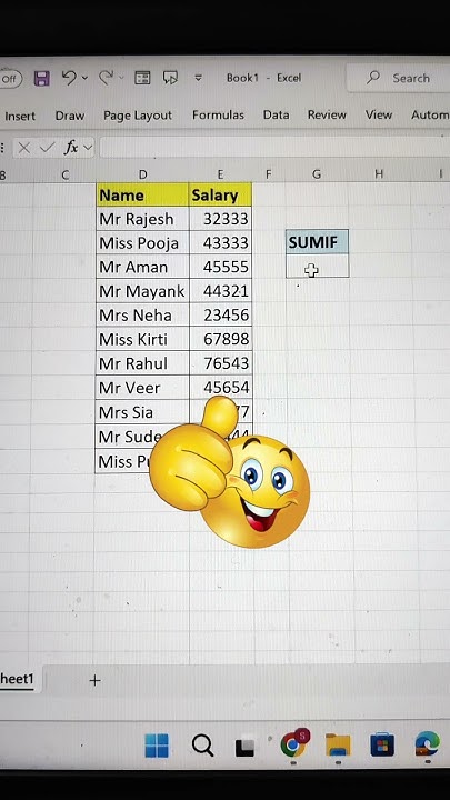 SUMIF Function In Excel 🔥 | Find Total Salary Of Male Employees 💯 #shorts #exceltutorial # ...