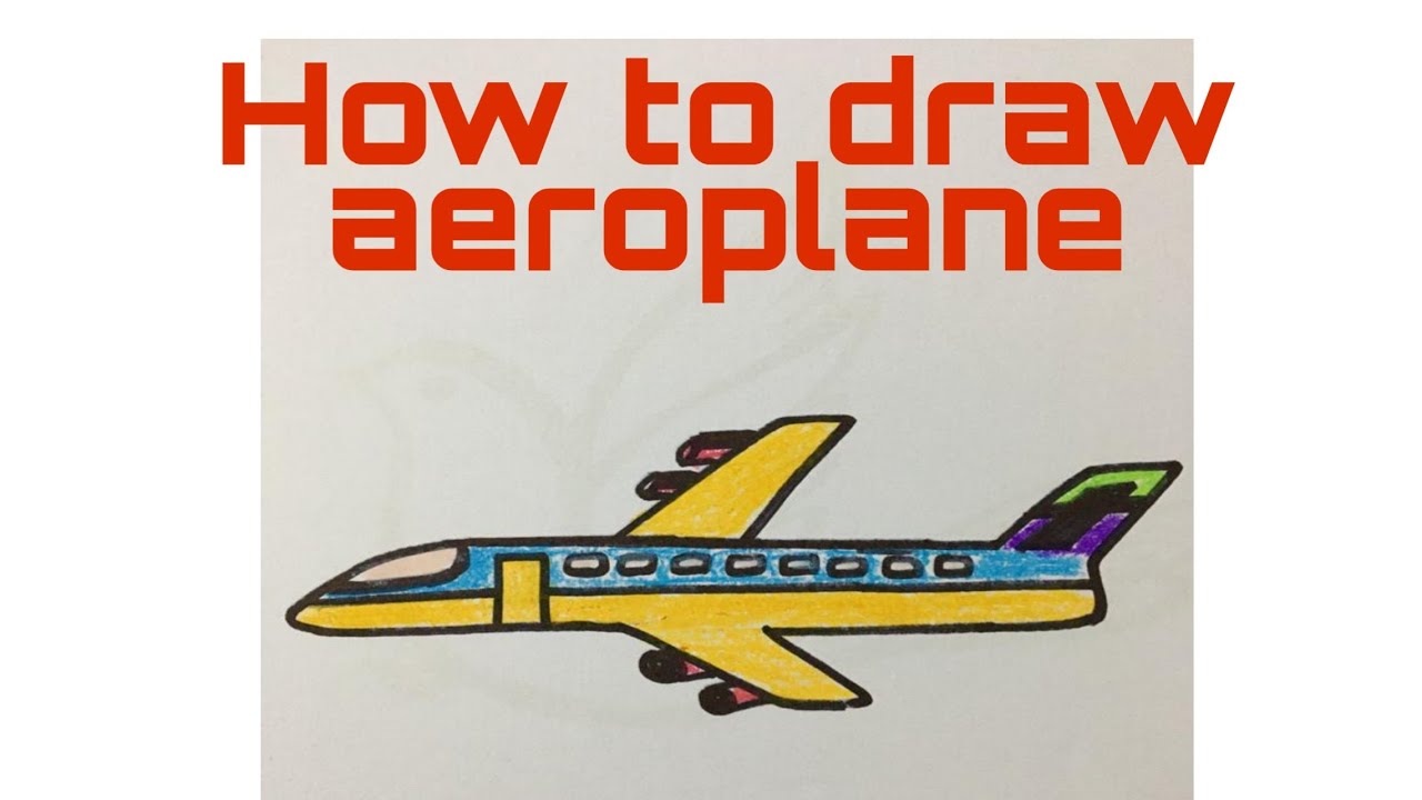 How to draw Aeroplane /Comment dessiner un avion/ Arts Kids Pen - YouTube