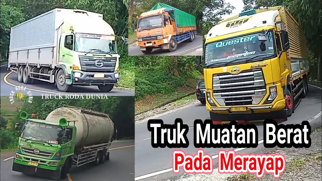 Truk Tangki Truk Wing Box Truk Fuso Truk Muatan Berat Menanjak - YouTube
