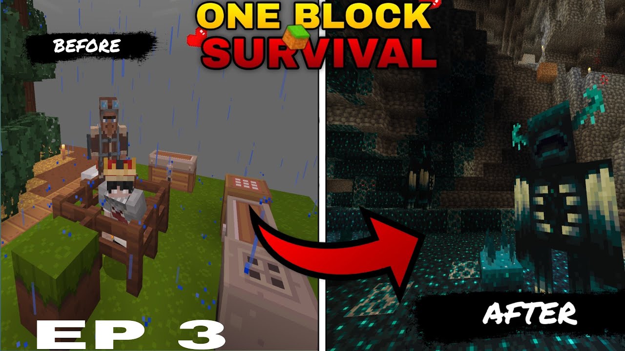 My cave biome is unlocke in Minecraft one block survival series #3 # ...