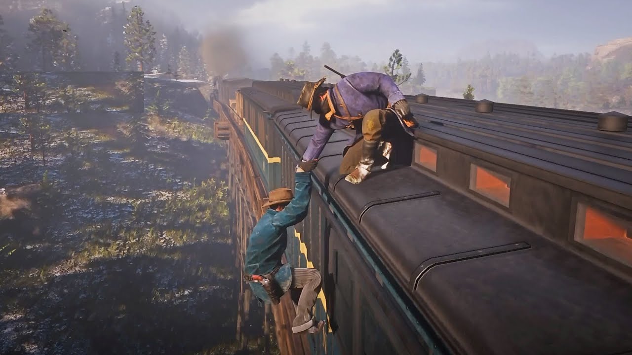 Red Dead Redemption 2 - First Train Heist Mission (RDR2) - YouTube