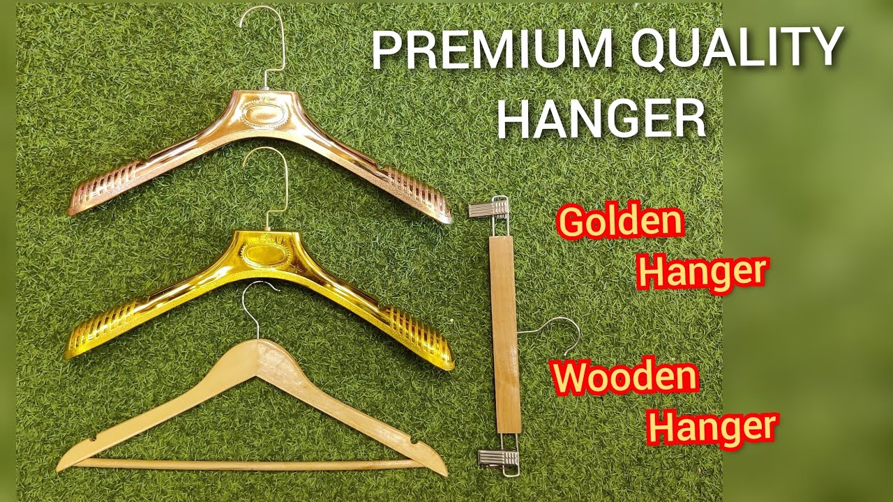 Premium Quality Hanger for shop | golden hanger | wooden hanger - YouTube