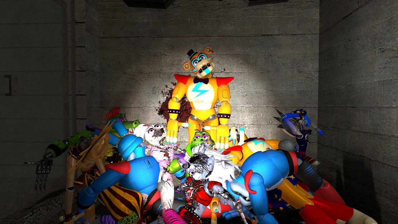 ENTERING ALL FNAF SECURITY BREACH GLAMROCK ANIMATRONICS In Garry's Mod ...