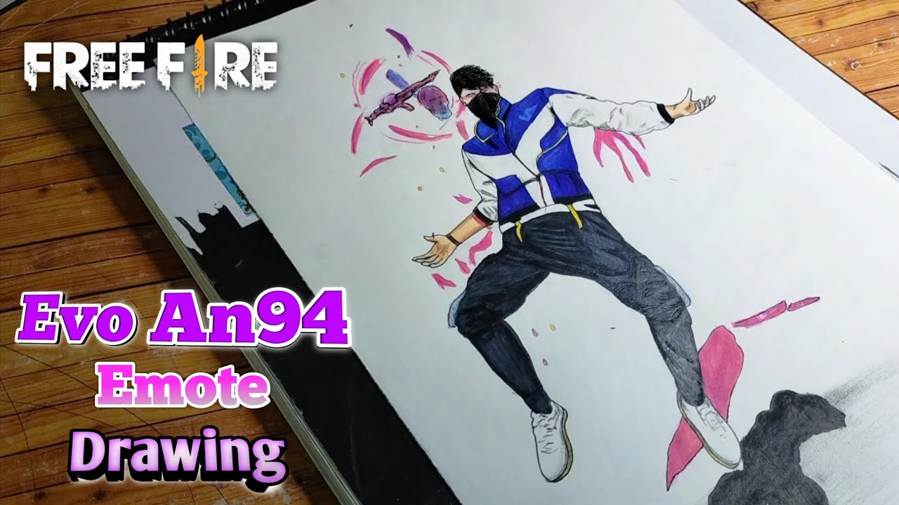 Evo An94 Emote Drawing || free fire drawing || ff drawing - YouTube