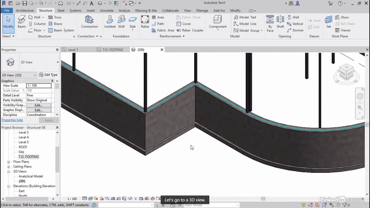 Autodesk- Revit Foundation Walls and Footings, How To Create Shallow ...