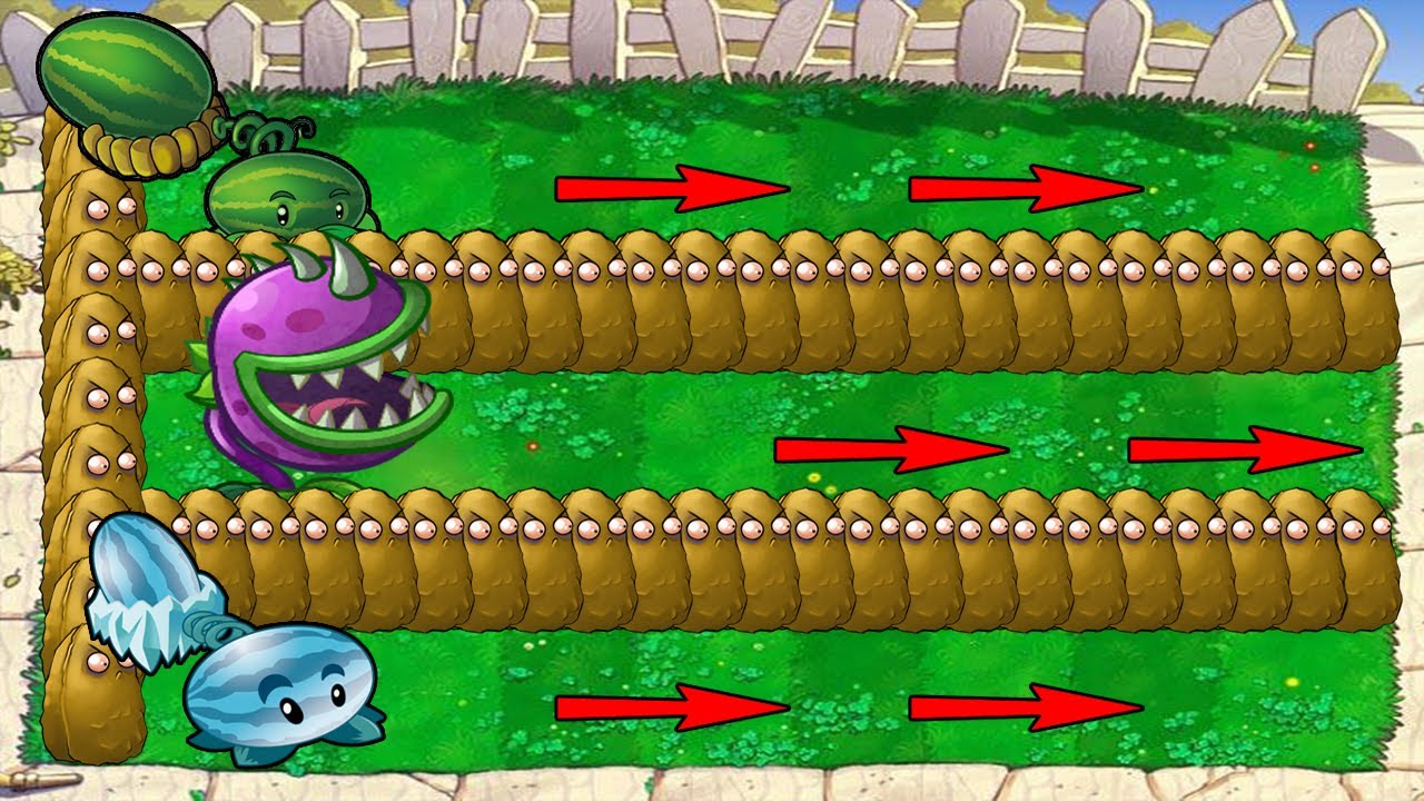 Chomper X Melon-Pult X Winter Melon Vs 999 Gargantuar - Plants vs ...
