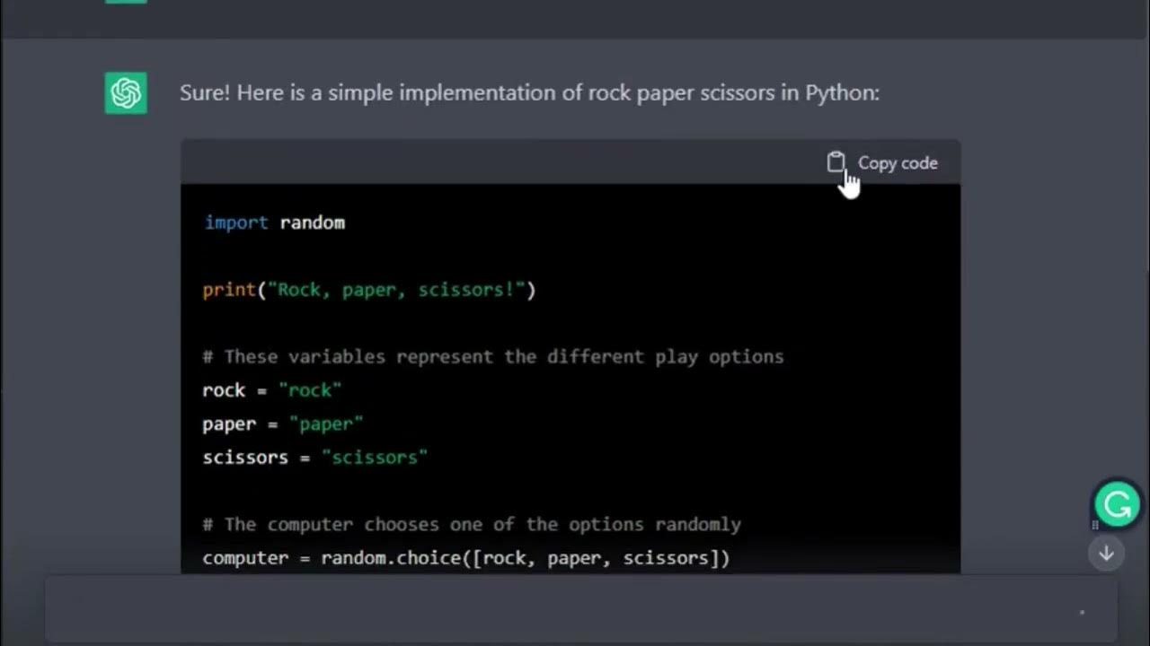 Rock Paper Scissor with Chat GPT! - YouTube