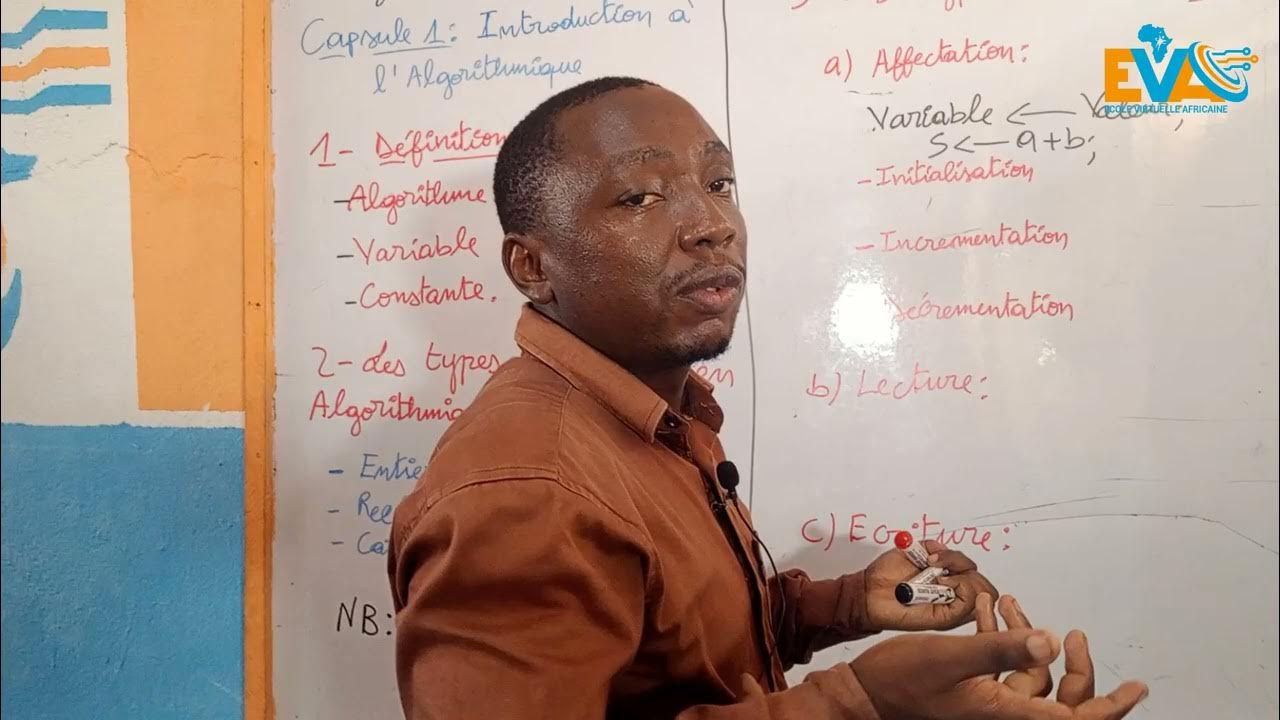 EVA-INFORMATIQUE : Algorithme et programmation Capsule 1: Introduction à l'algorithmique - YouTube