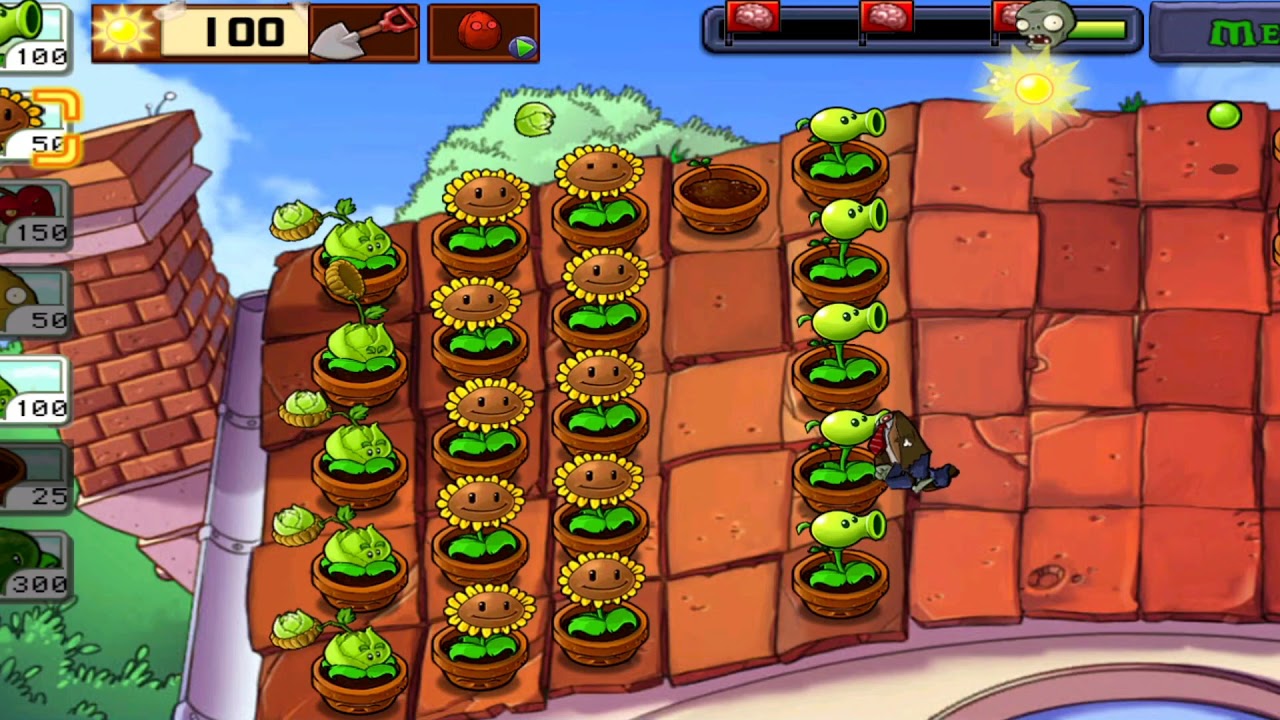 Plants vs Zombies (Roof) - Level 9 - YouTube