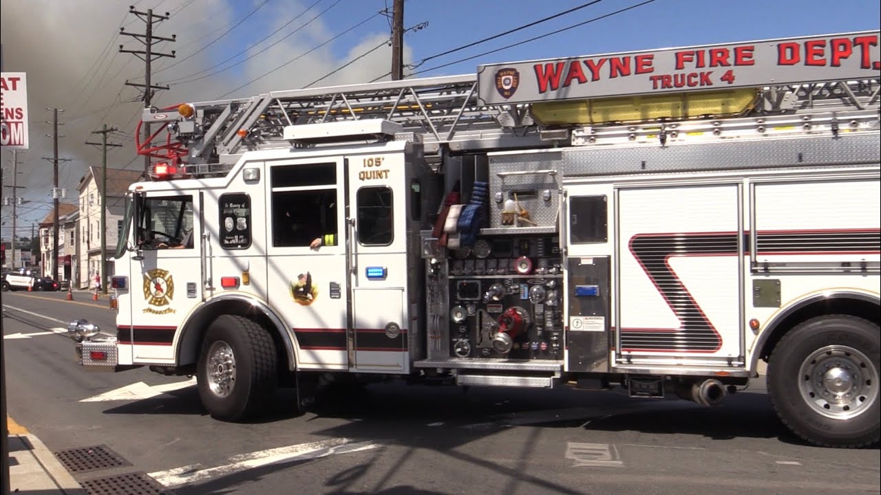 Wayne NJ Fire Dept Truck 4 Responding Mutual Aid into The Paterson NJ ...