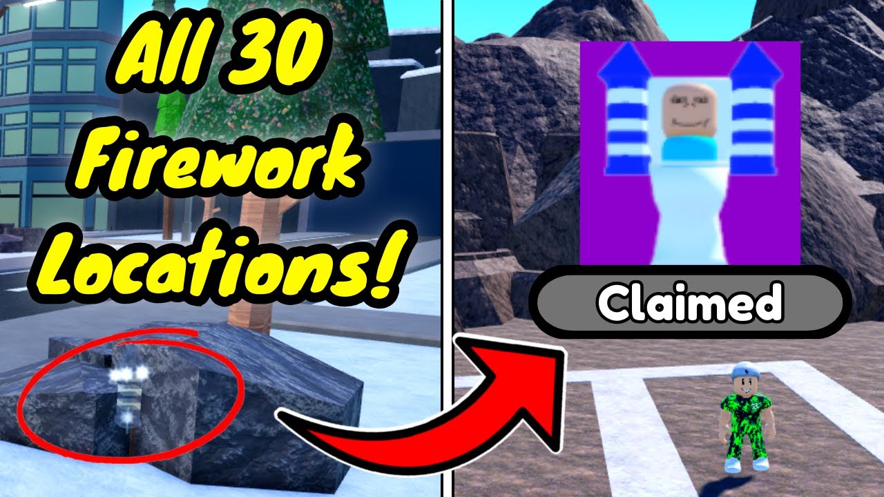 All 30 FIREWORK LOCATIONS in UNDER 10 Minutes!! (Toilet Tower Defense ...