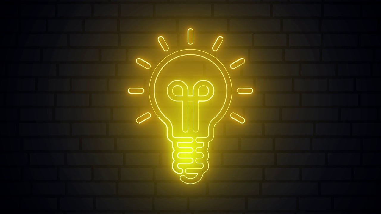 Light Bulb Idea Neon Lights Loop Animated Background by Motion Made ...