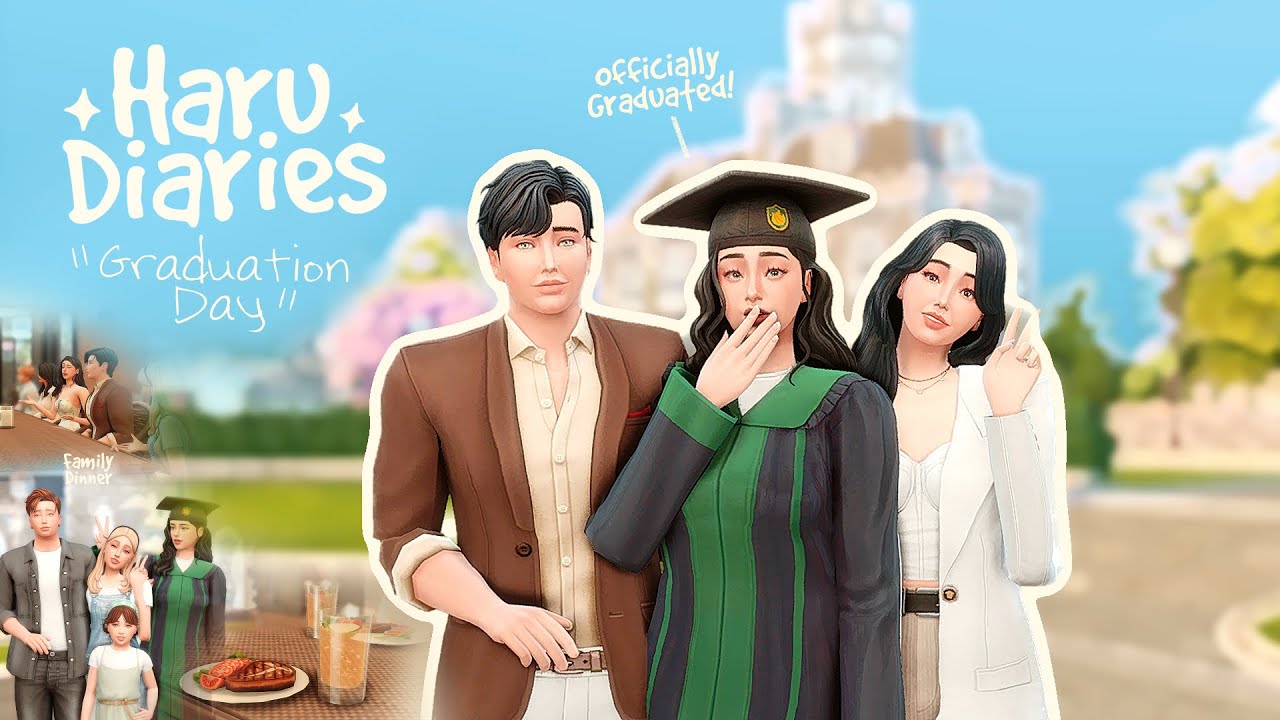 The Sims 4 | Haru Diaries — Graduation Day 🐰☀️🎓 (get ready, graduation ...