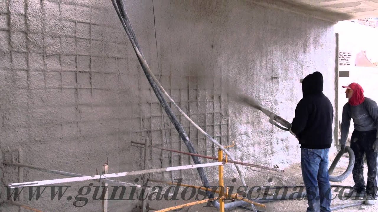 Gunitado de muro - YouTube