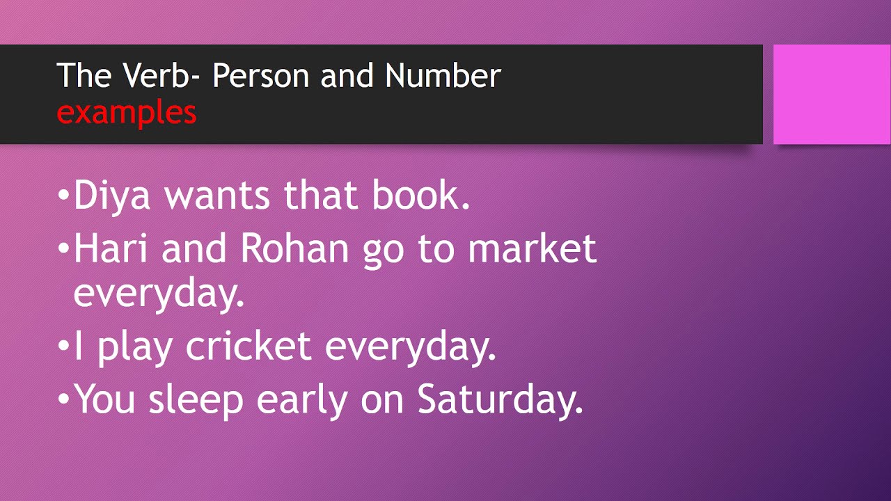 The Verb- Person and Number - YouTube