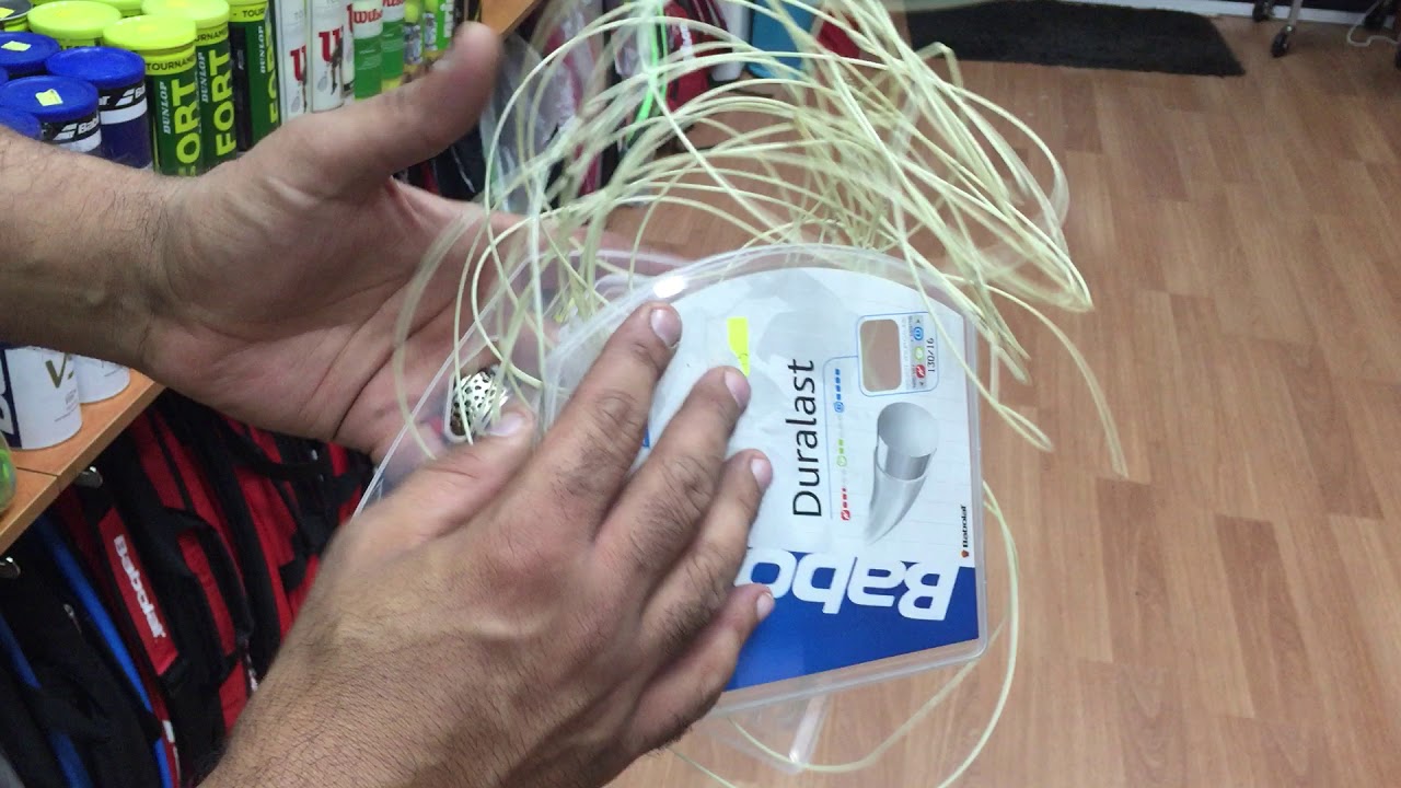 stringing tennis racket (how to take out the babolat string without ...