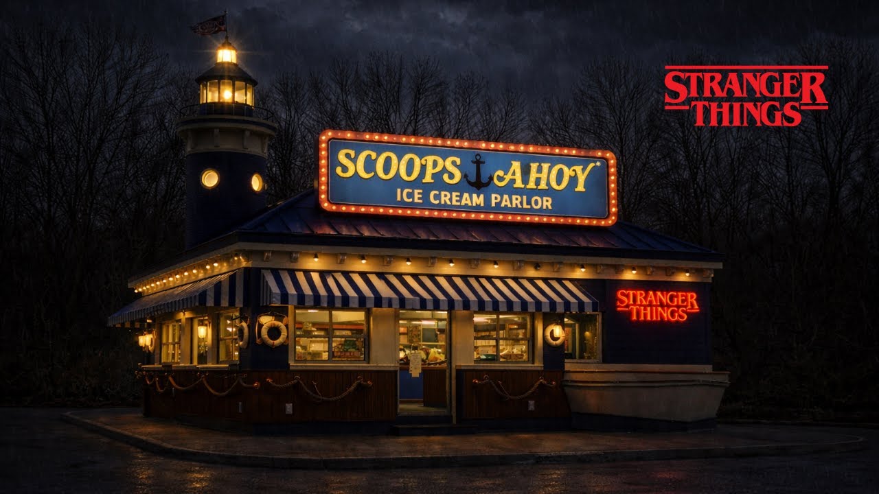 Midnight at Scoops Ahoy | Stranger Things Atmosphere | Rainy Night ...