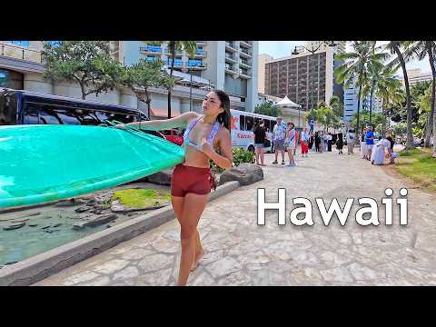 Hawaii People 🌺 up and down the Waikiki beach walk 2026
