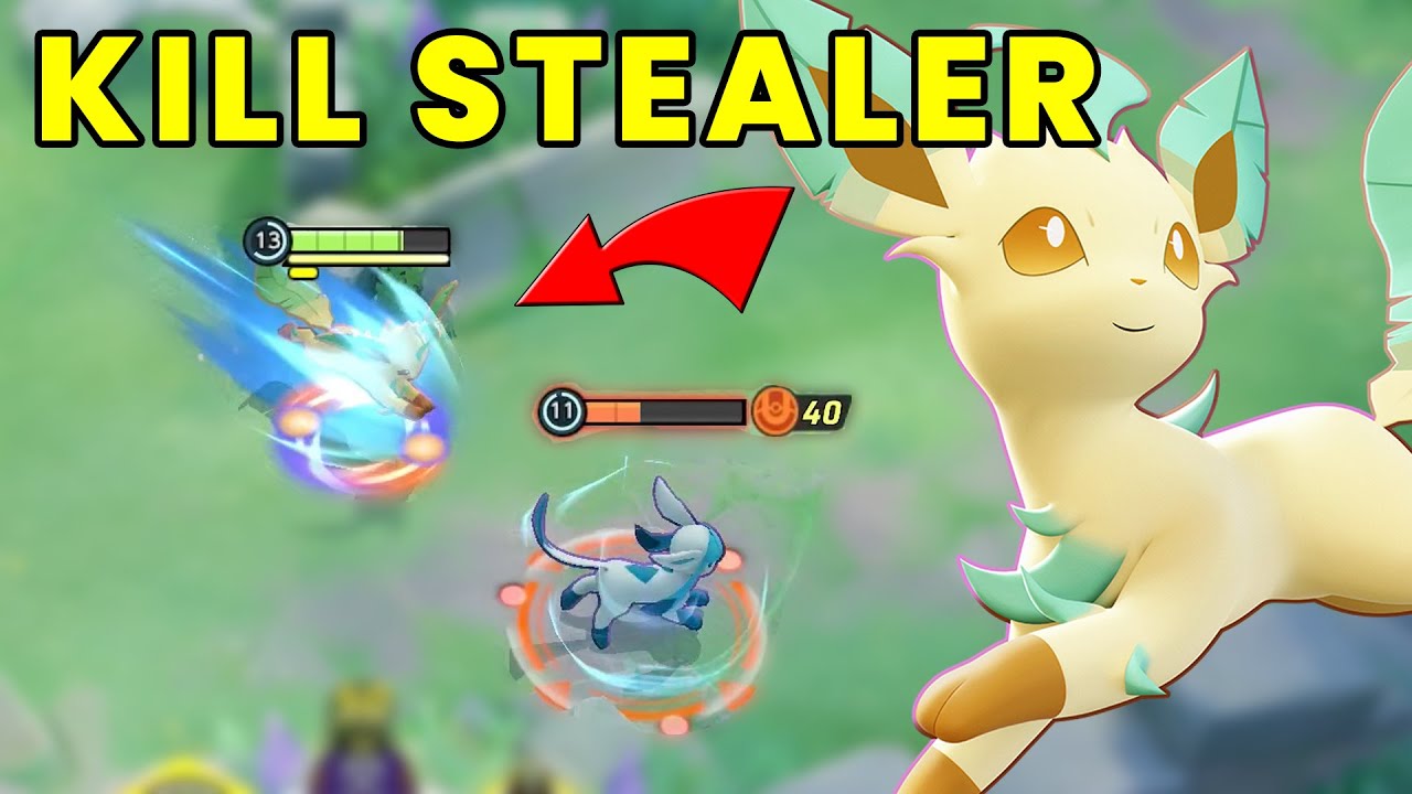Leafeon But I Steal My Teamates KOs - Pokémon Unite Leafeon Gameplay ...