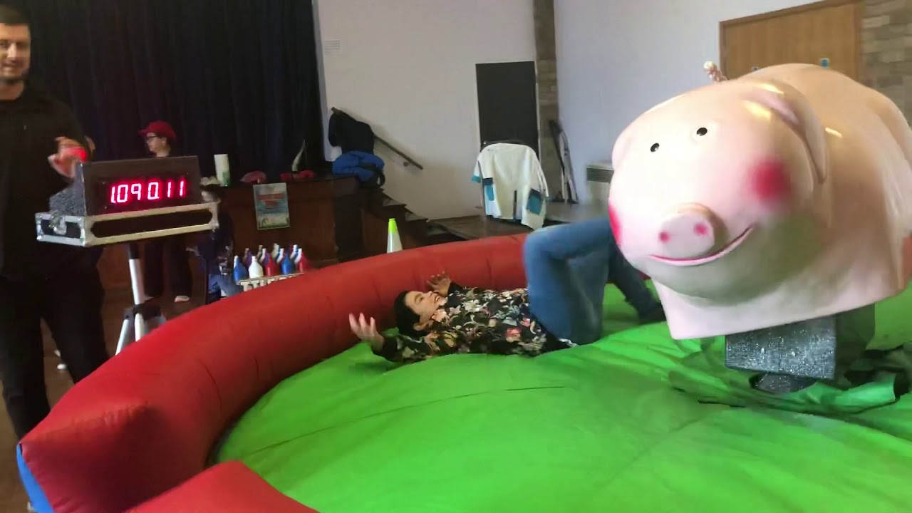 Riding the mechanical pig - YouTube