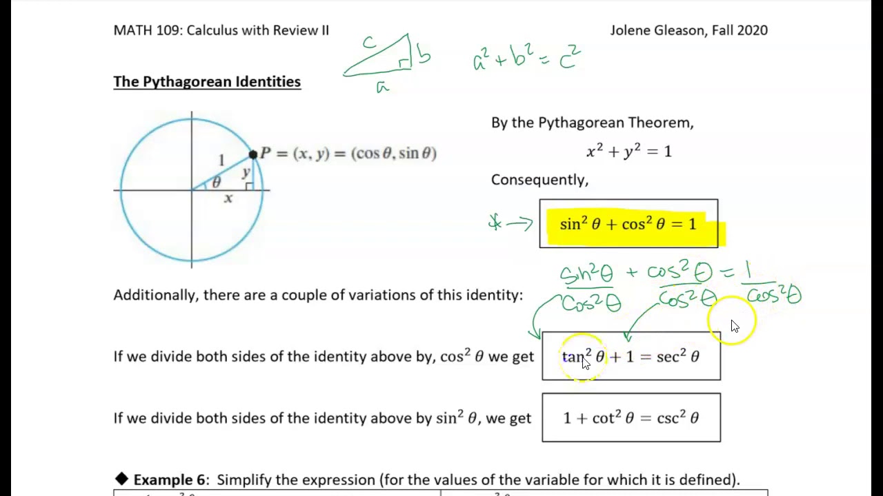 9.7 Trig Relationships and Identities: Example 6 - YouTube