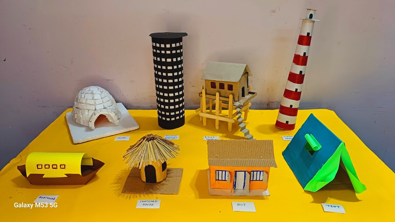Type of house model making | Types of house's school project | Types of ...