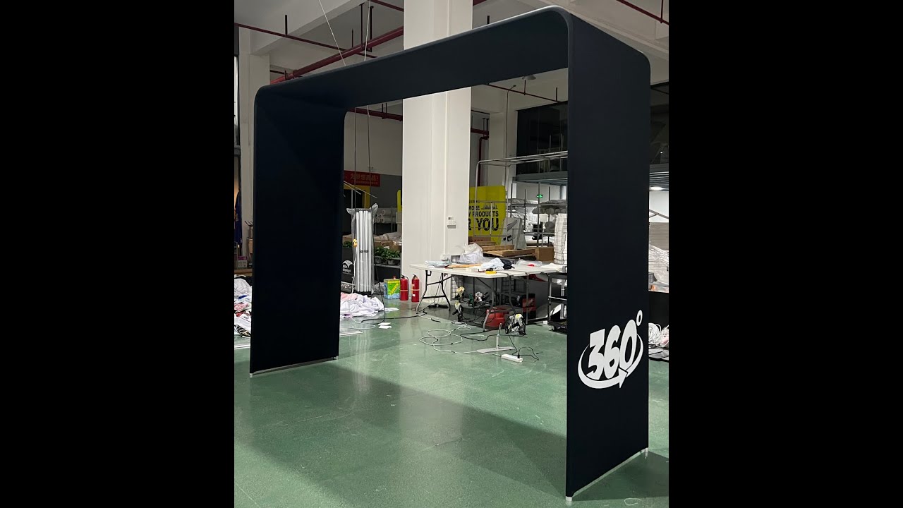 Milin Displays instruction of overhead 360 arch fabric backdrop for ...