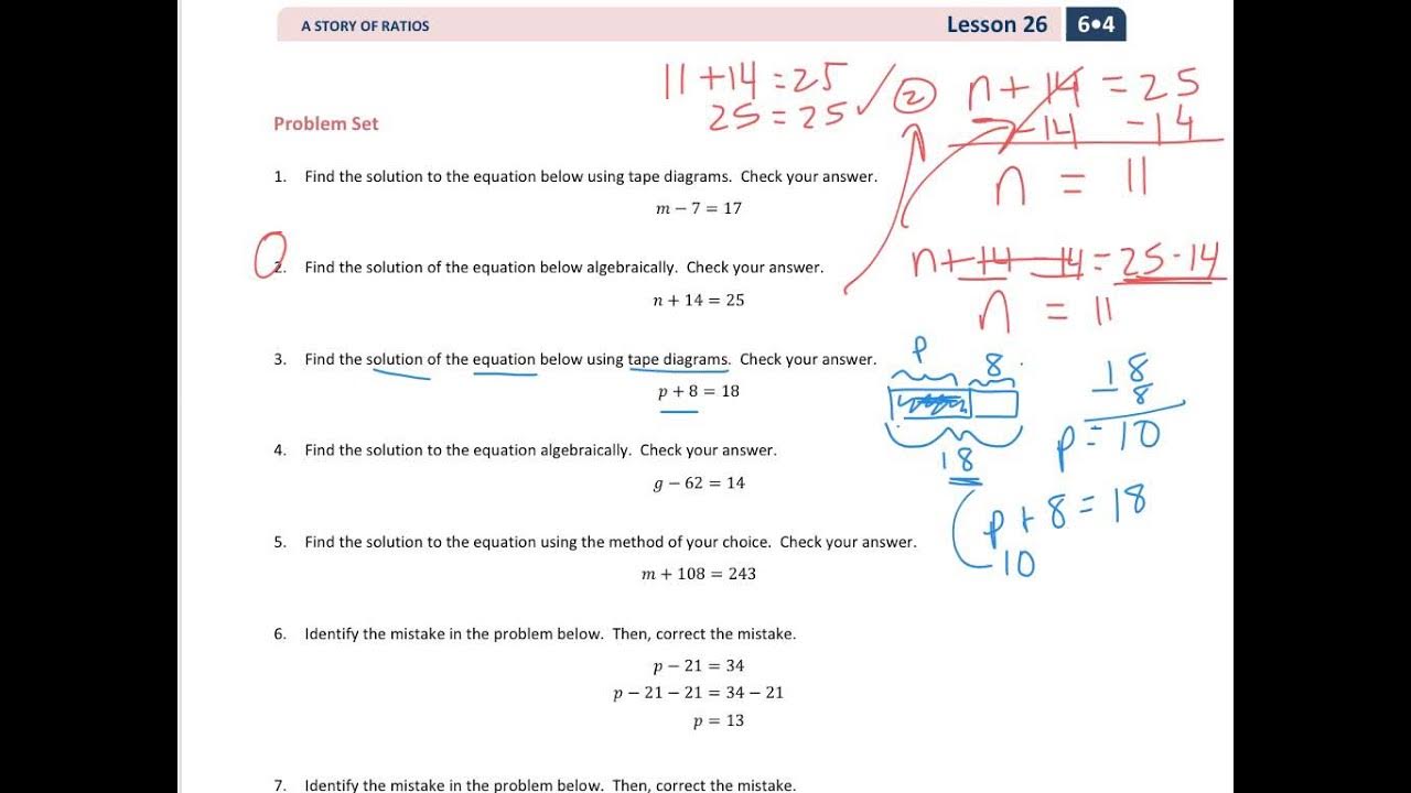 Grade 6 Module 4 Lesson 26 Problem Set - YouTube