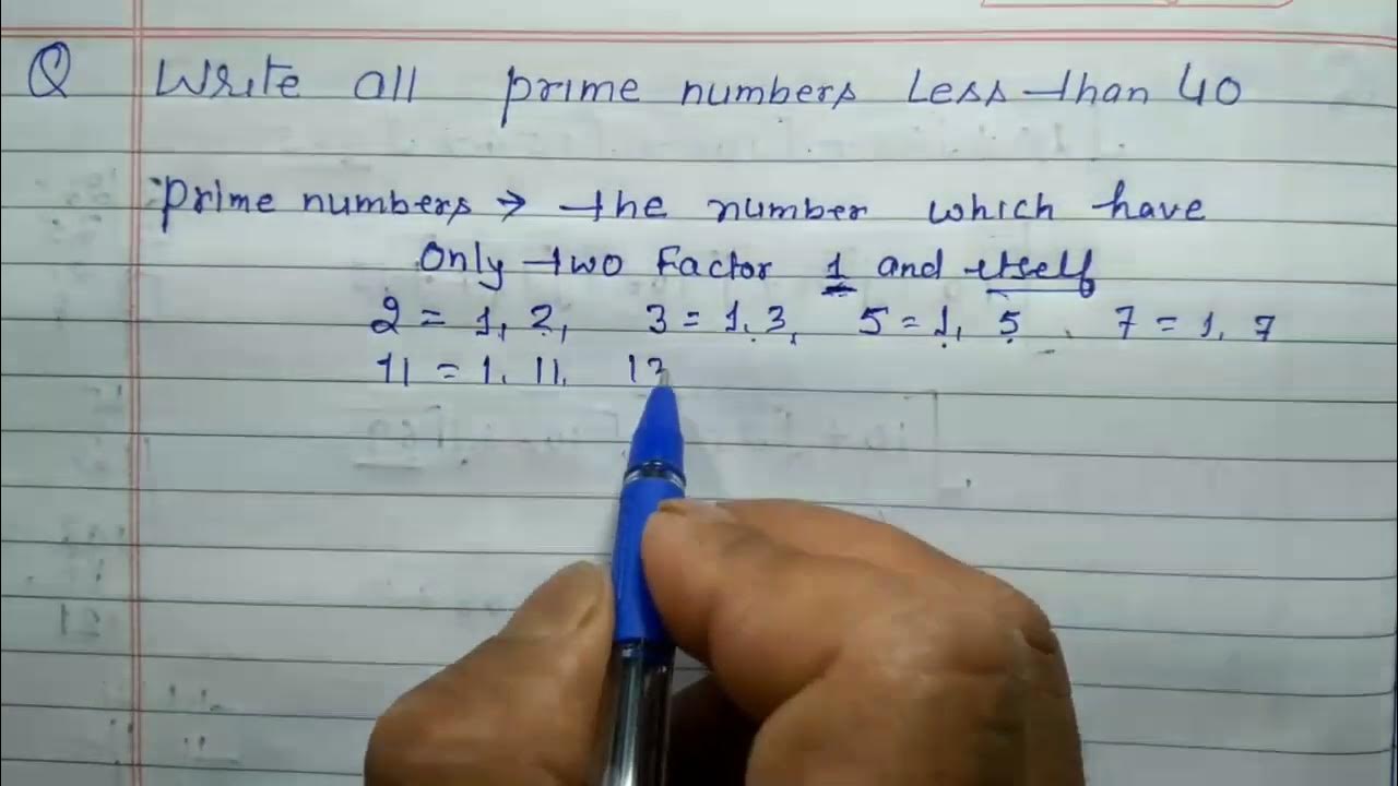 Write all prime numbers less than 40 - YouTube