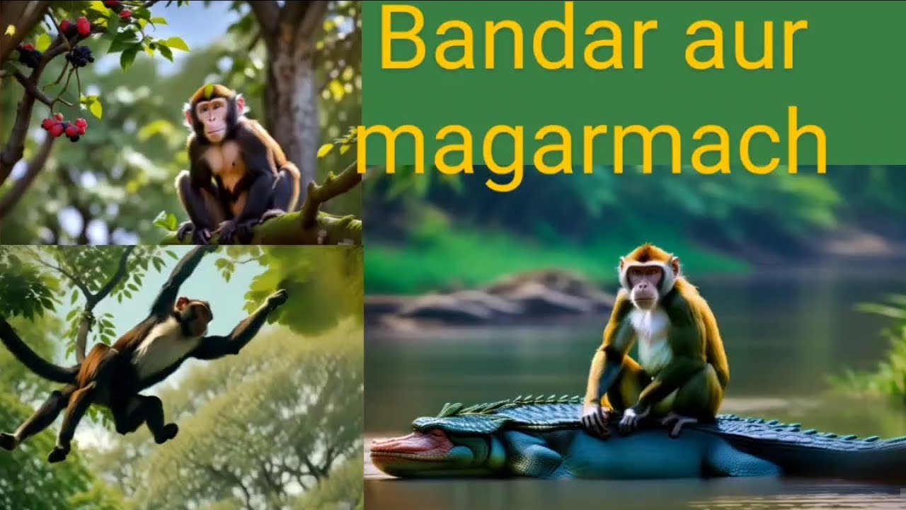 monkey and crocodile story in hindi | bandar aur magarmach ki kahani ...