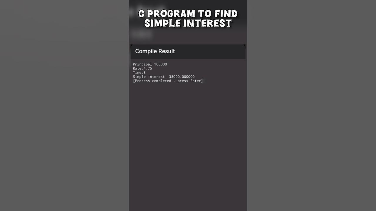 C program to find the Simple interest #itzrafiq #cprogramming #exam - YouTube