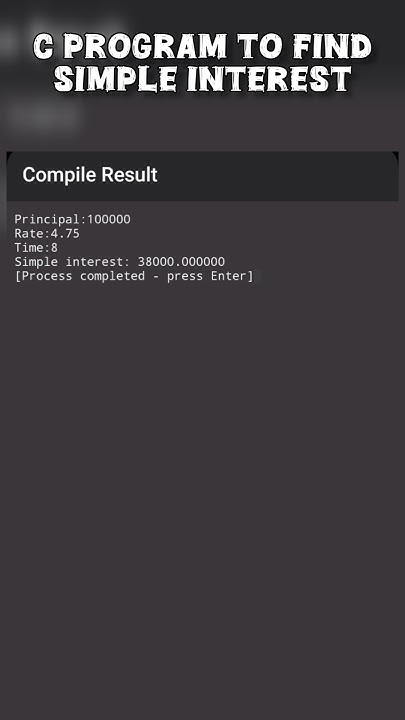 C program to find the Simple interest #itzrafiq #cprogramming #exam - YouTube