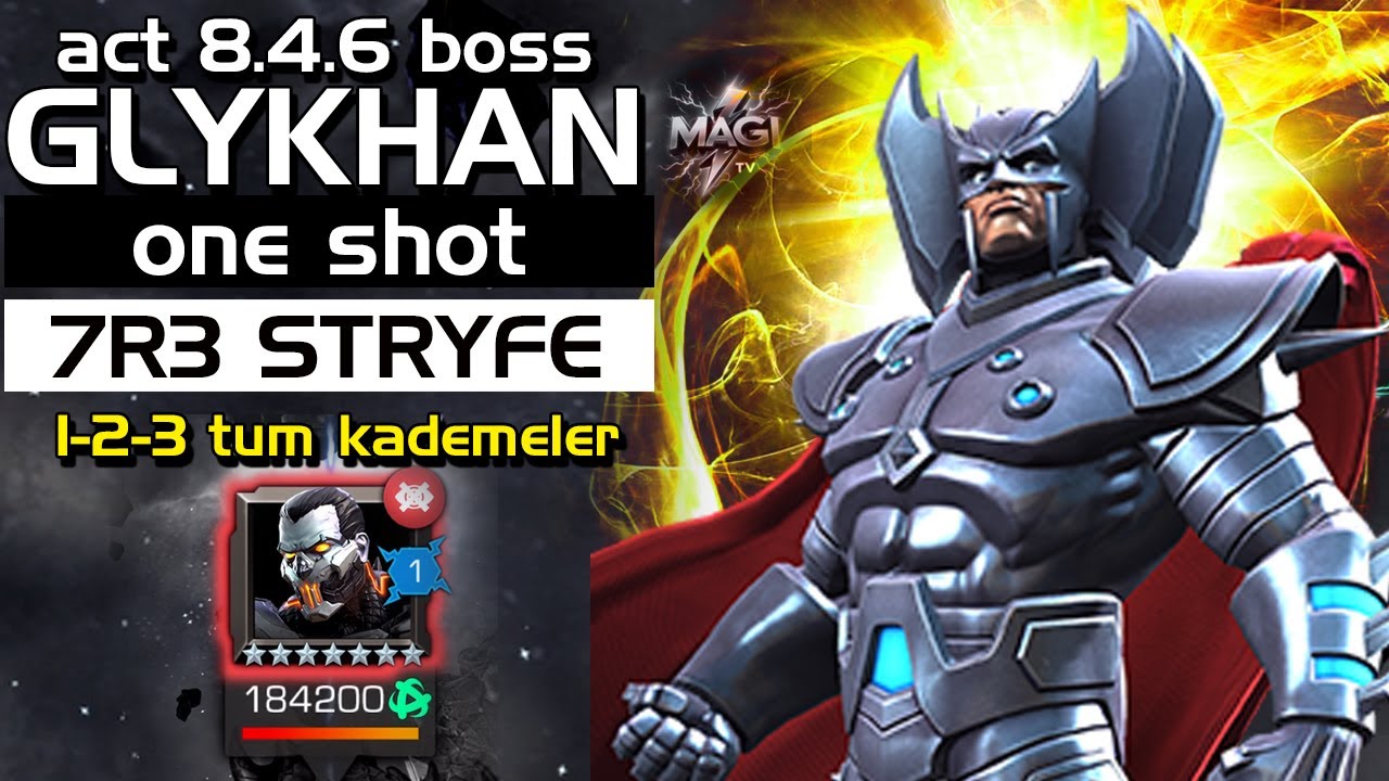 MCOC ACT 8.4.6 GLYKHAN ONE SHOT - 7R3 STRYFE - MAGİ TV MCOC - YouTube